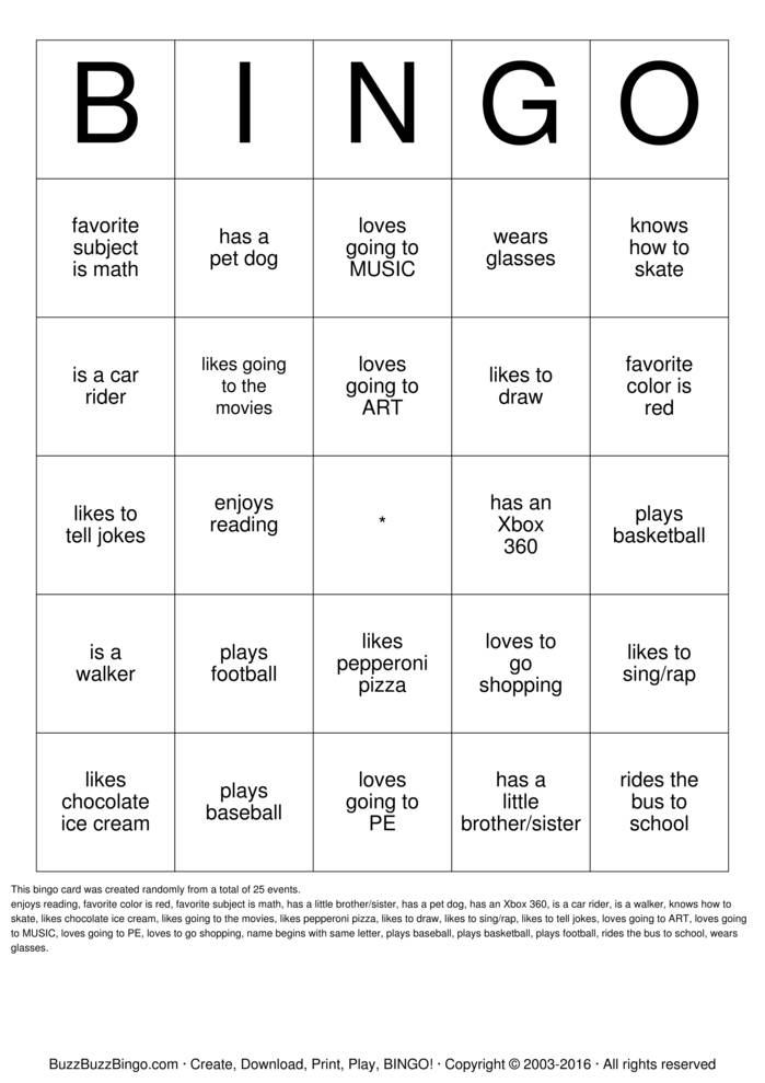HUMAN BINGO Bingo Cards To Download Print And Customize HUMAN BINGO Bingo Cards To Download Print And Customize