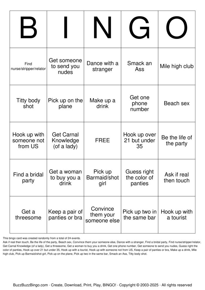 Bachelor Party Bingo Cards to Download, Print and Customize!