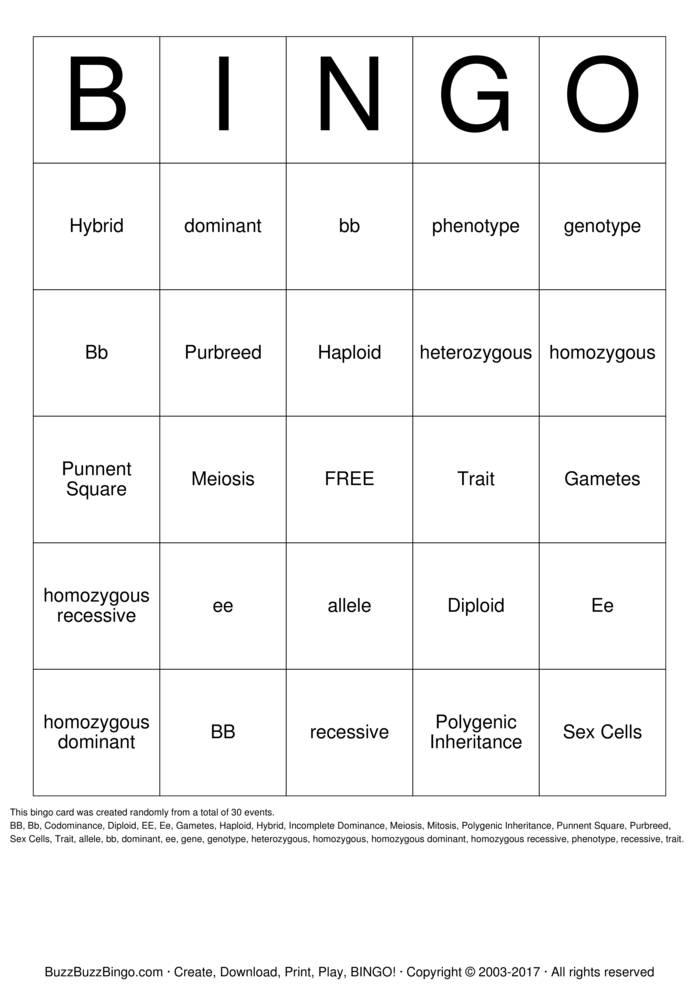 DNA Bingo Cards to Download, Print and Customize!