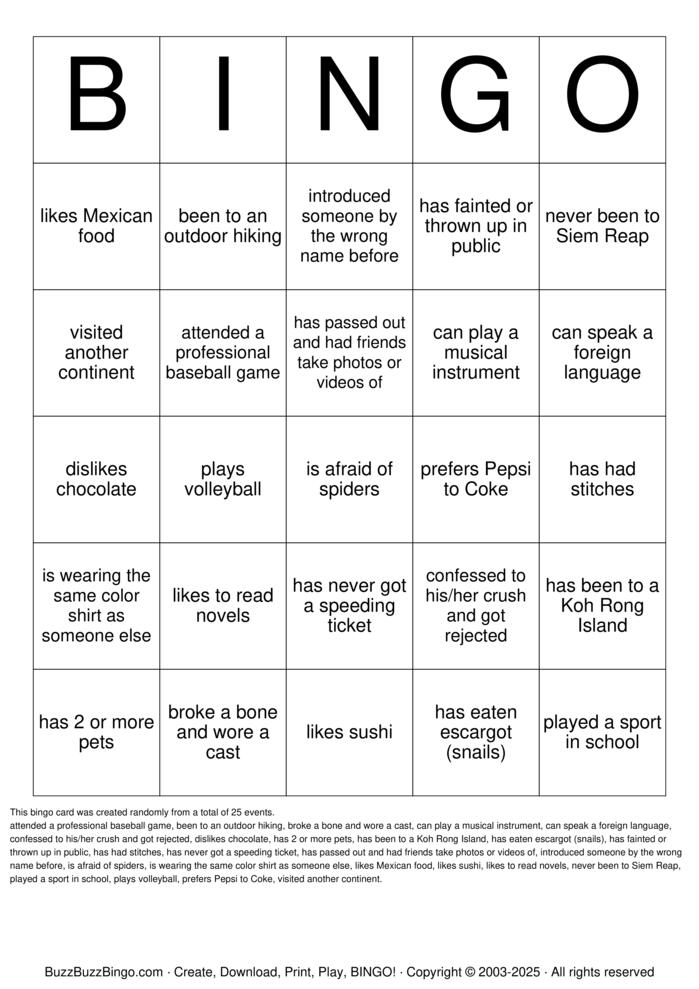 Find Someone Who... Bingo Cards to Download, Print and Customize!