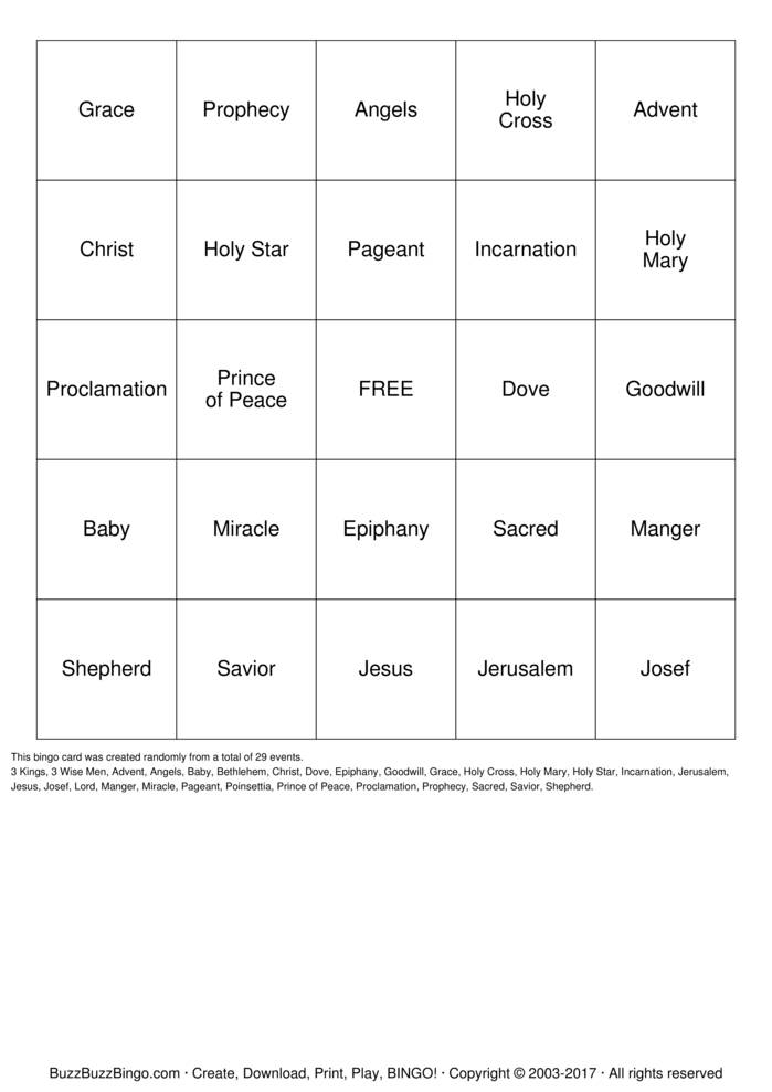 JESUS Bingo Cards to Download, Print and Customize!