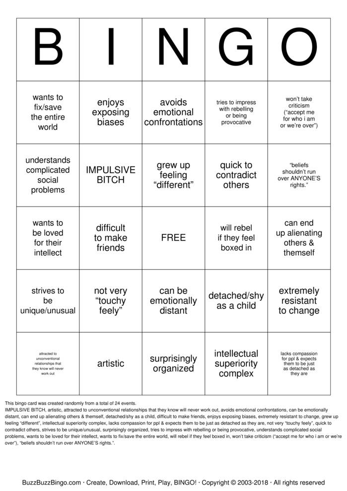 TAURUS Bingo Cards to Download, Print and Customize!