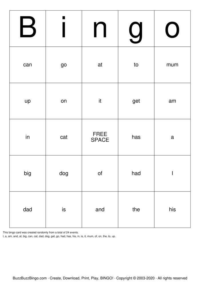 DRAFT Bingo Cards to Download, Print and Customize!