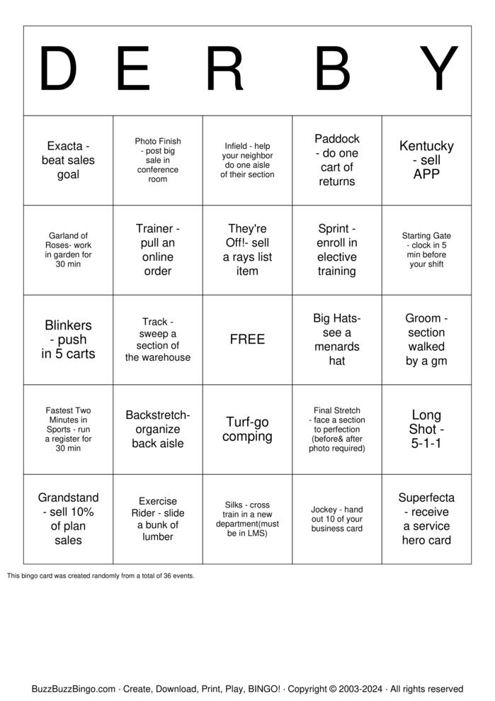 Kentucky Derby Bingo Cards to Download, Print and Customize!