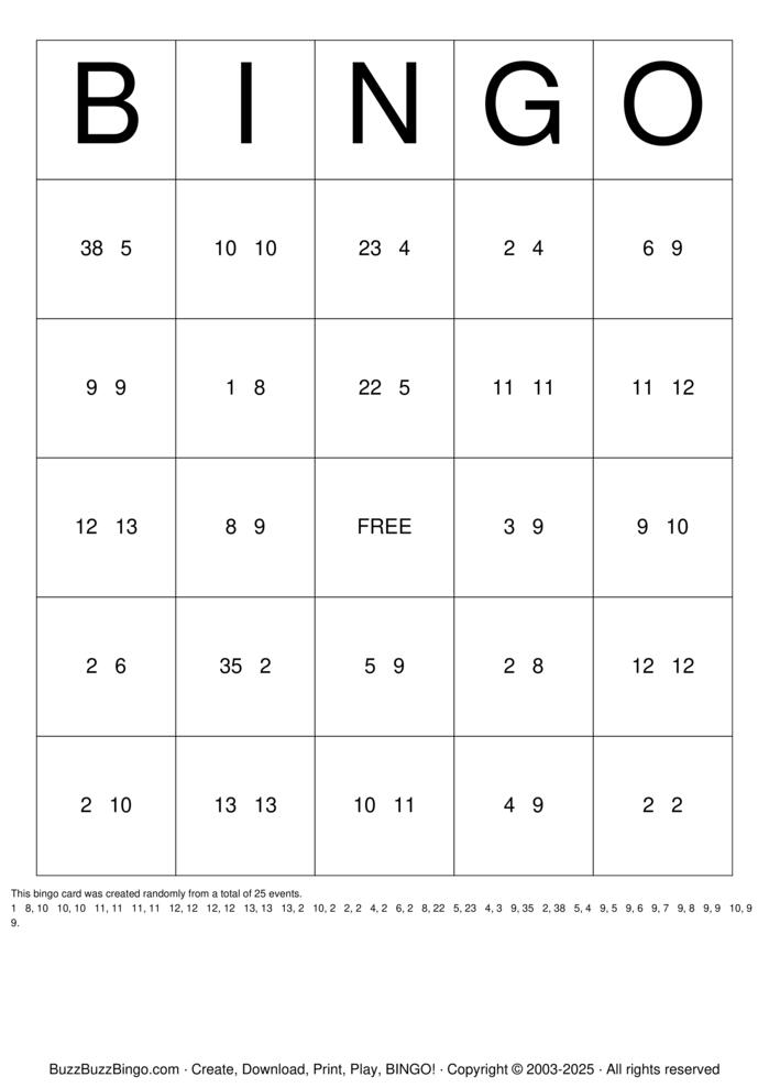 Math Bingo Cards to Download, Print and Customize!