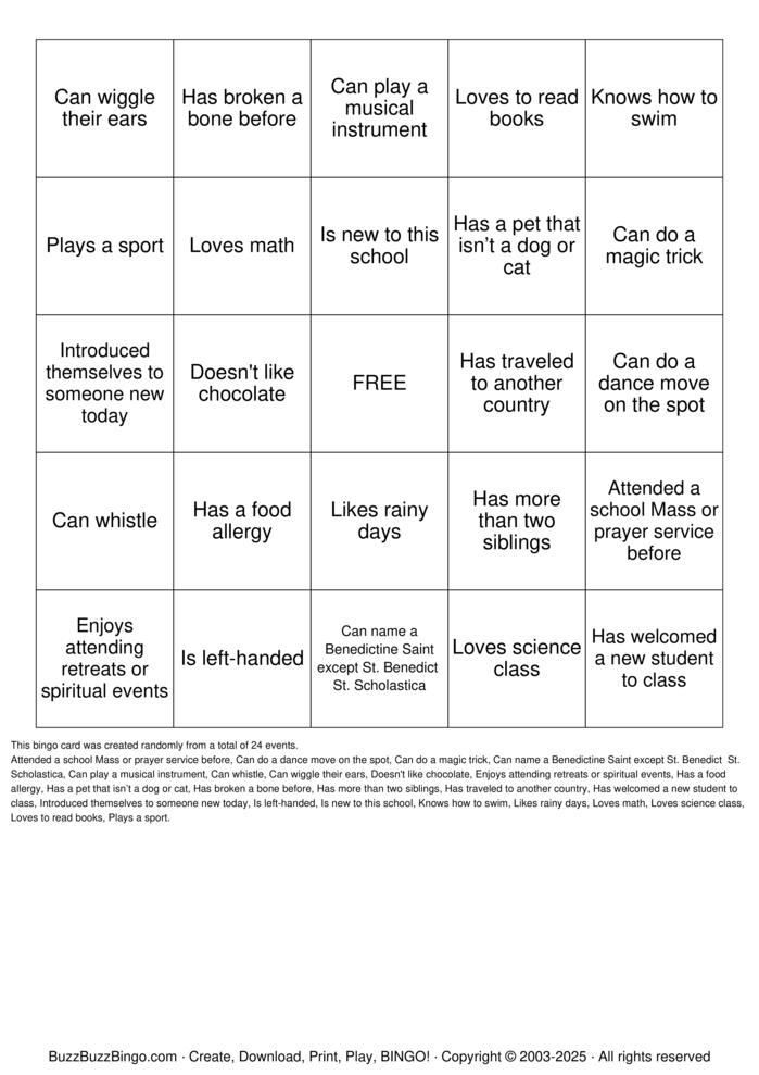 Orientation Bingo Bingo Cards to Download, Print and Customize!
