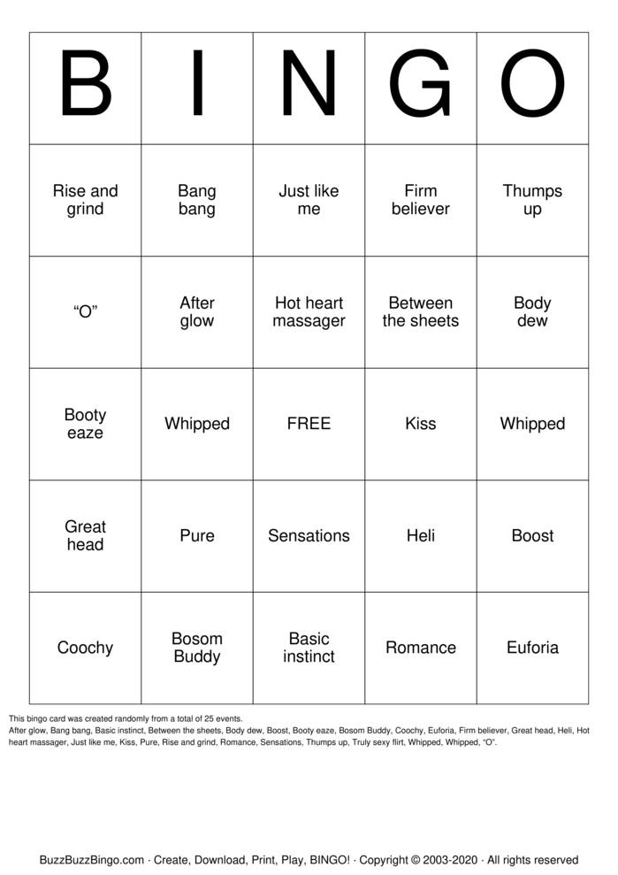 Pure romance bingo Bingo Cards to Download, Print and Customize!