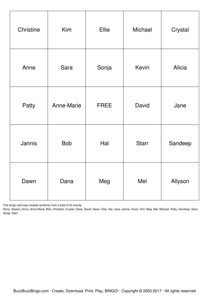 who's who Bingo Cards to Download, Print and Customize!