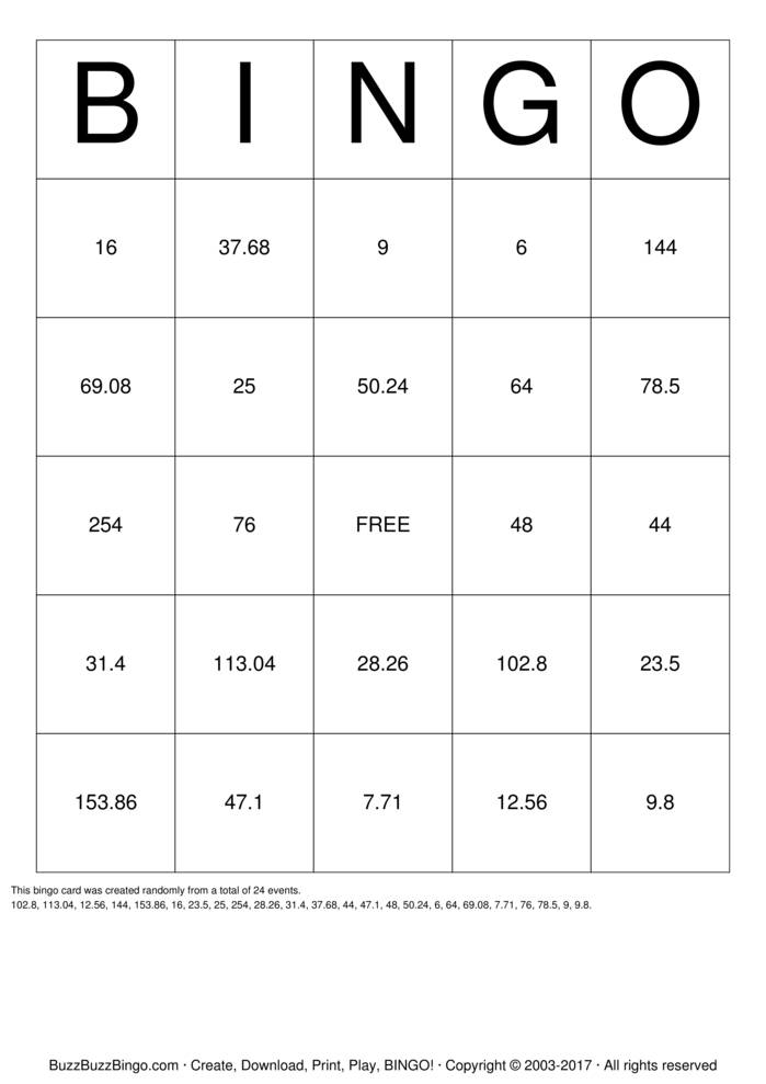 Circle Bingo Cards to Download, Print and Customize!