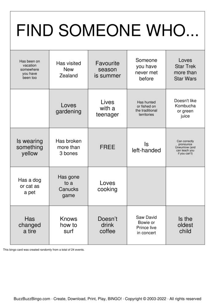 Getting to Know You! Bingo Cards to Download, Print and Customize!