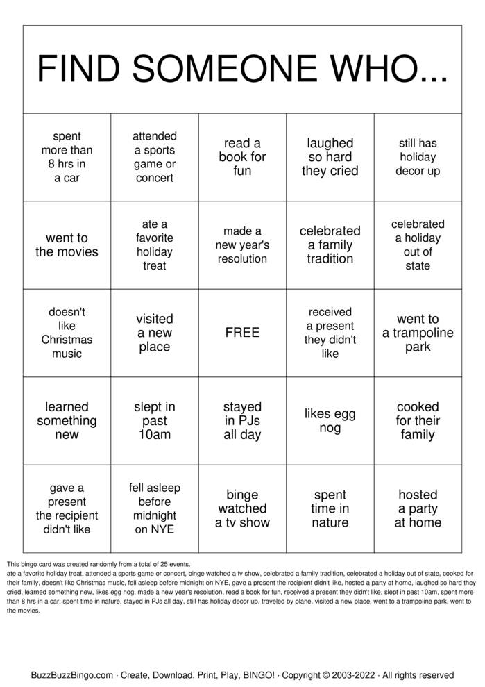 Winter Break Bingo Cards to Download, Print and Customize!