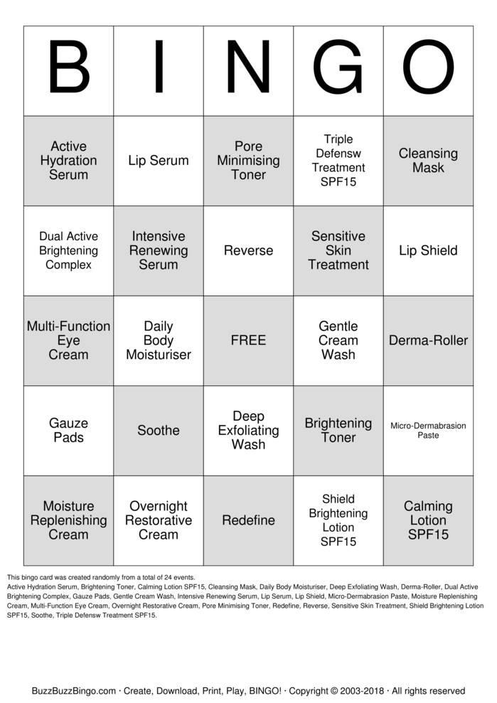 GLOW CARD Bingo Cards to Download, Print and Customize!