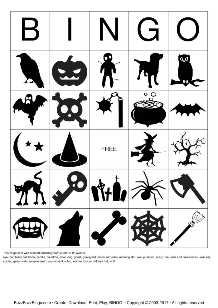 Halloween Words Bingo Cards to Download, Print and Customize!