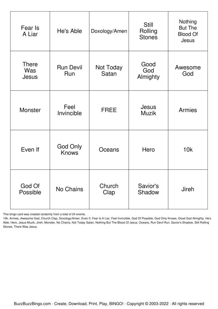 SINGO Bingo Cards to Download, Print and Customize!