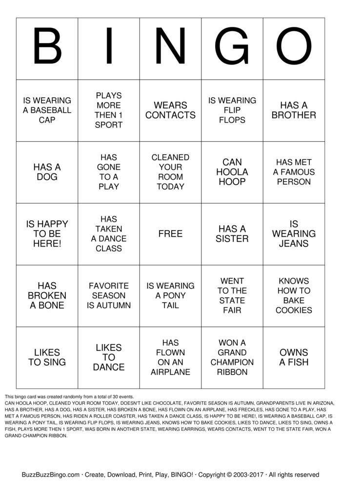 NICE TO MEET YOU Bingo Cards to Download, Print and Customize!