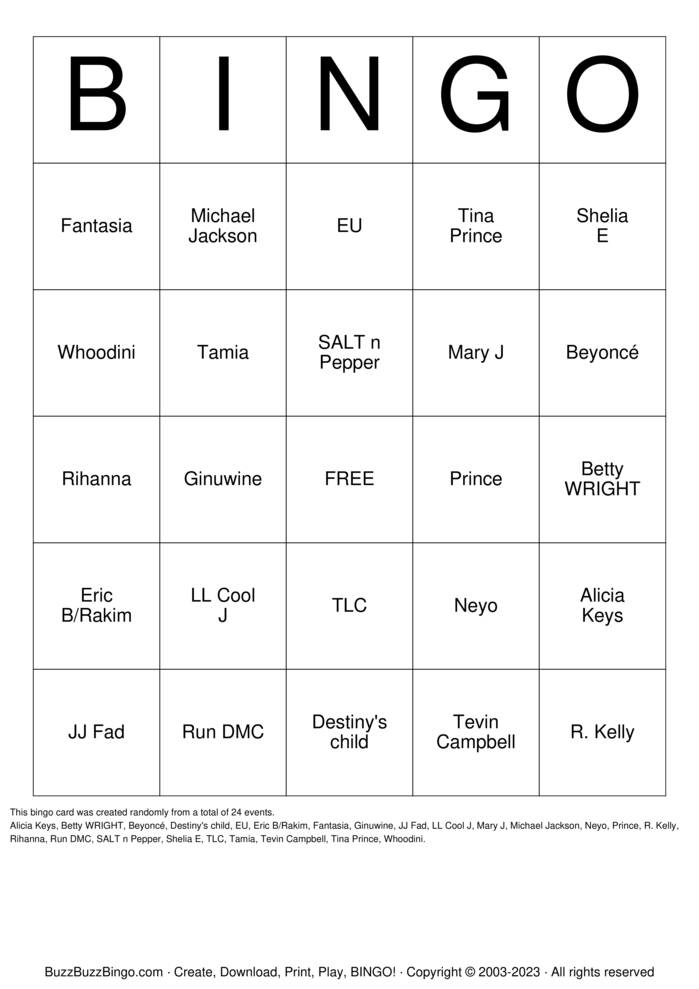 Trap space Bingo Cards to Download, Print and Customize!