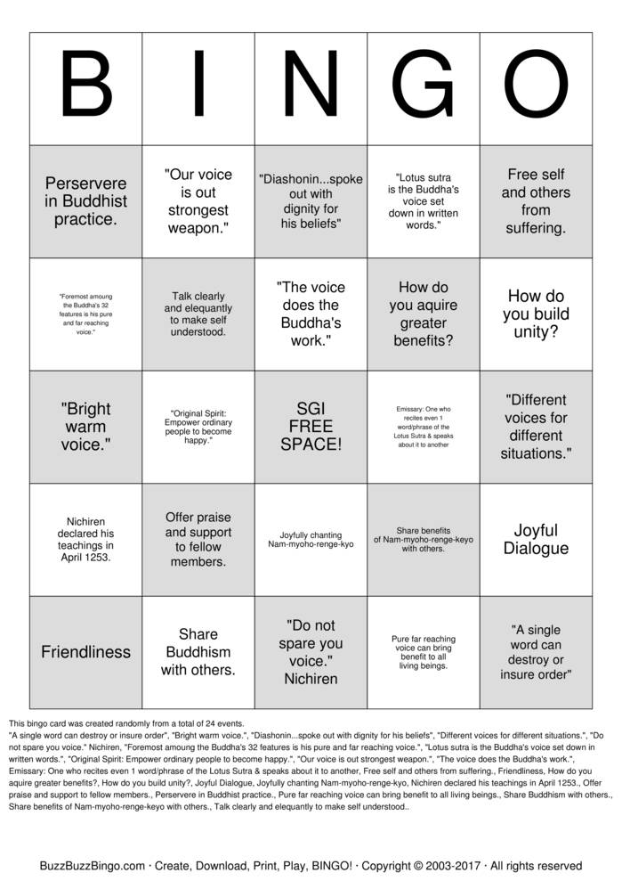 Voice Bingo Cards to Download, Print and Customize!