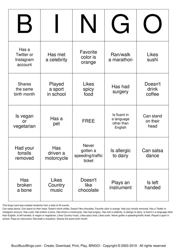 ICE BREAKER Bingo Cards To Download Print And Customize 