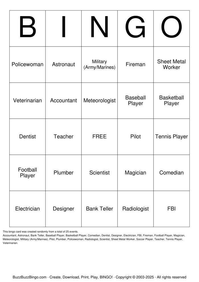 Job search networking Bingo Cards to Download, Print and Customize!