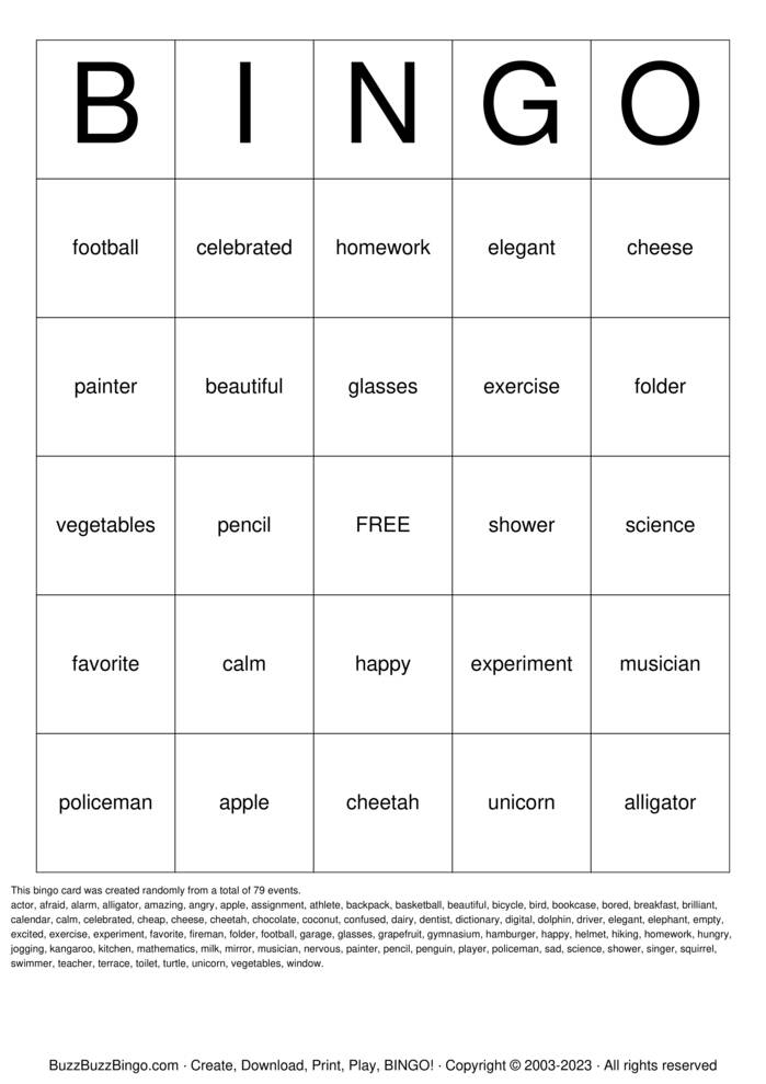 Spelling BEE Bingo Cards to Download, Print and Customize!