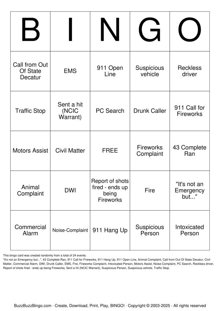 Dispatch Bingo Cards to Download, Print and Customize!