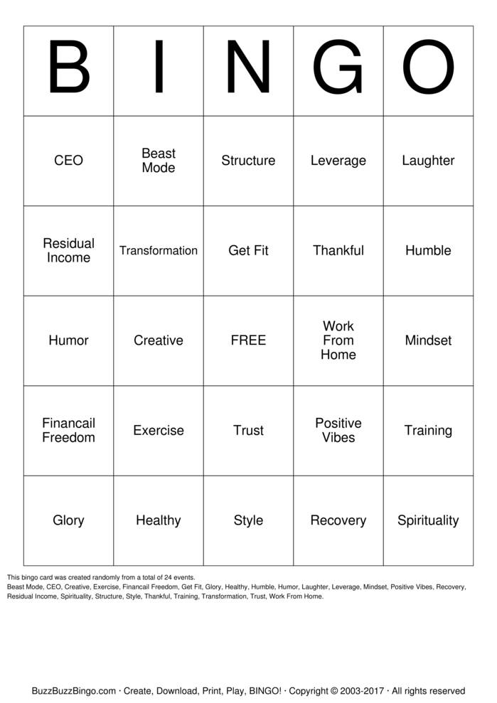 FB Bingo Bingo Cards to Download, Print and Customize!