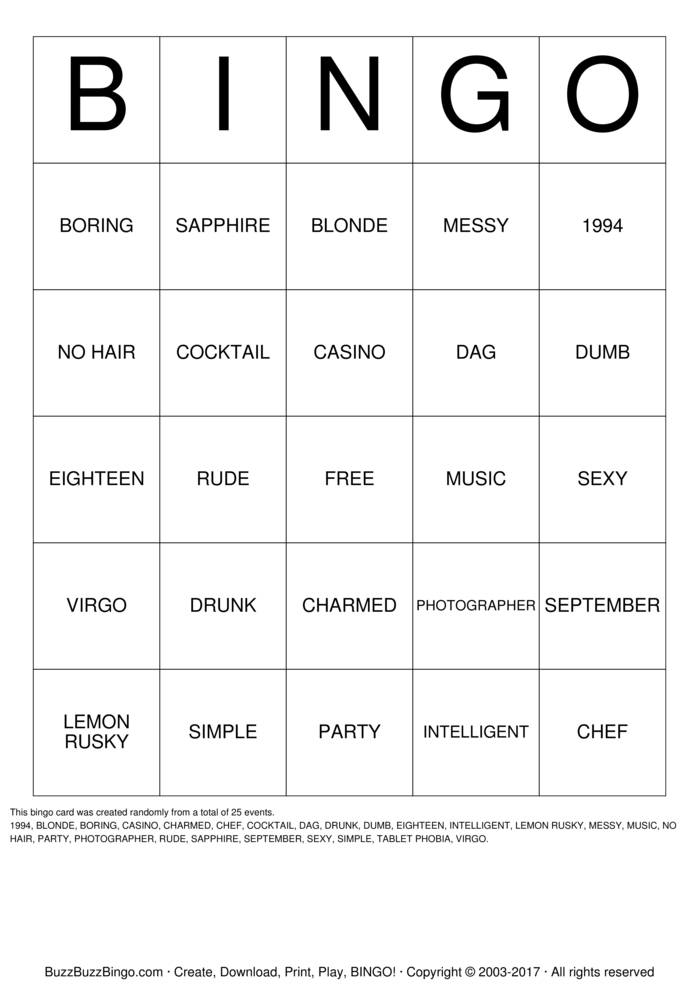 GIRLS WEEKEND Bingo Cards to Download, Print and Customize!