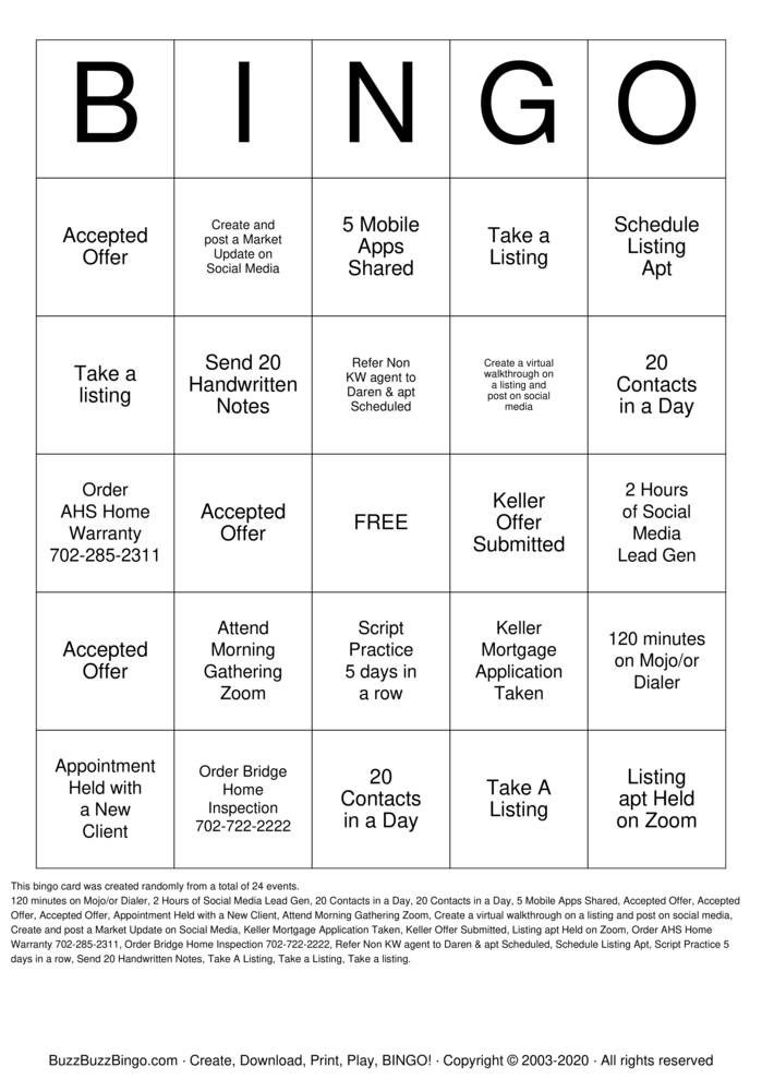 April Real Estate Bingo Bingo Cards to Download, Print and Customize!