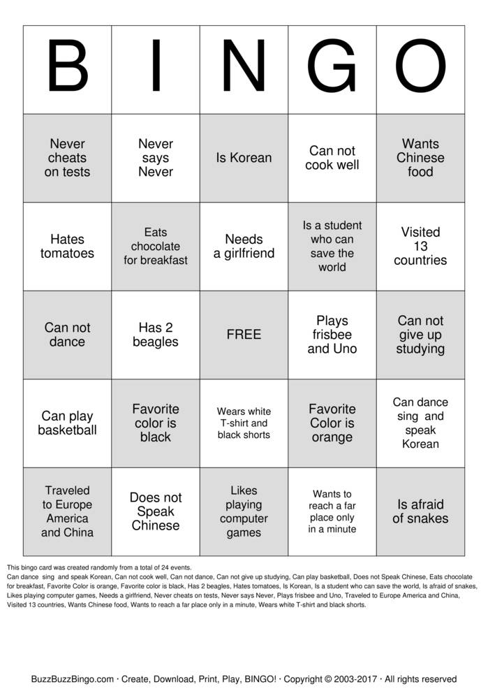 Can speak Chinese Bingo Cards to Download, Print and Customize!