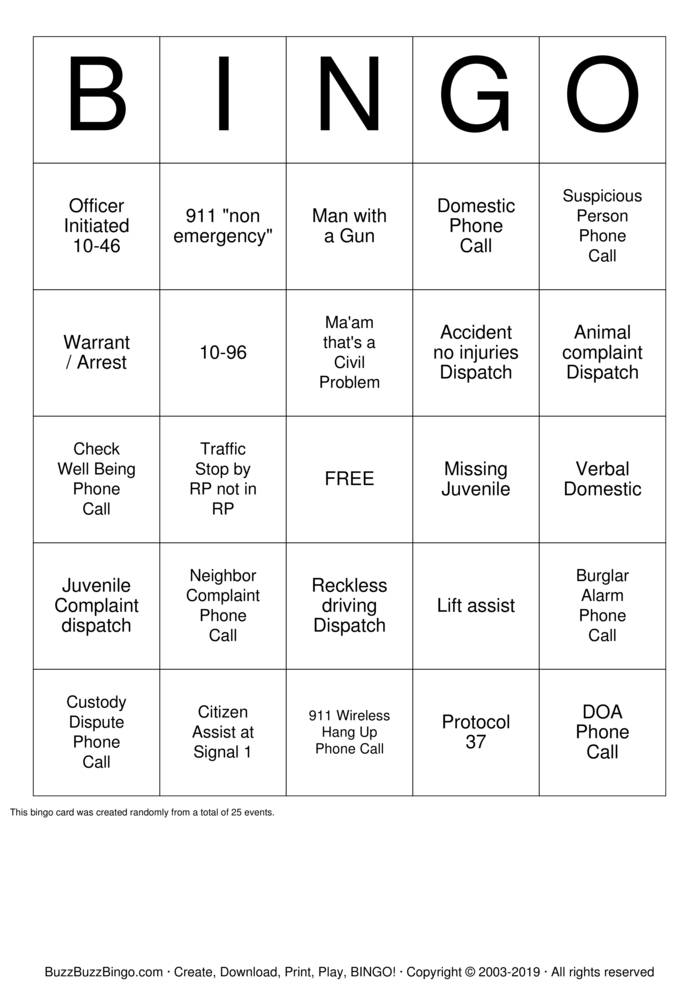 Dispatch BINGO Bingo Cards to Download, Print and Customize!