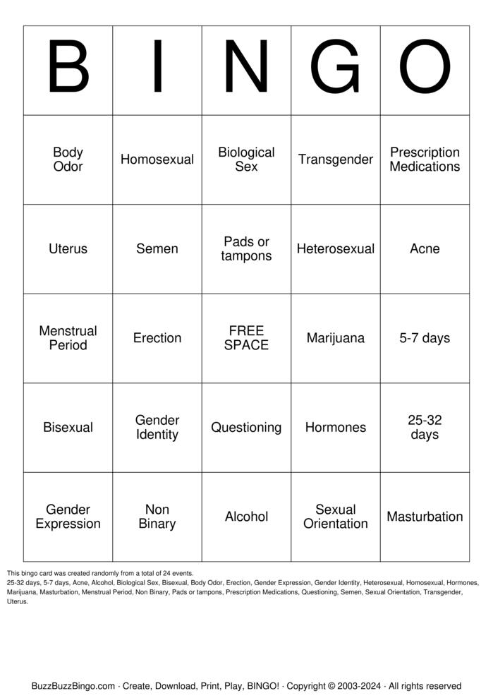 Gender and Sexuality Bingo! Bingo Cards to Download, Print and Customize!