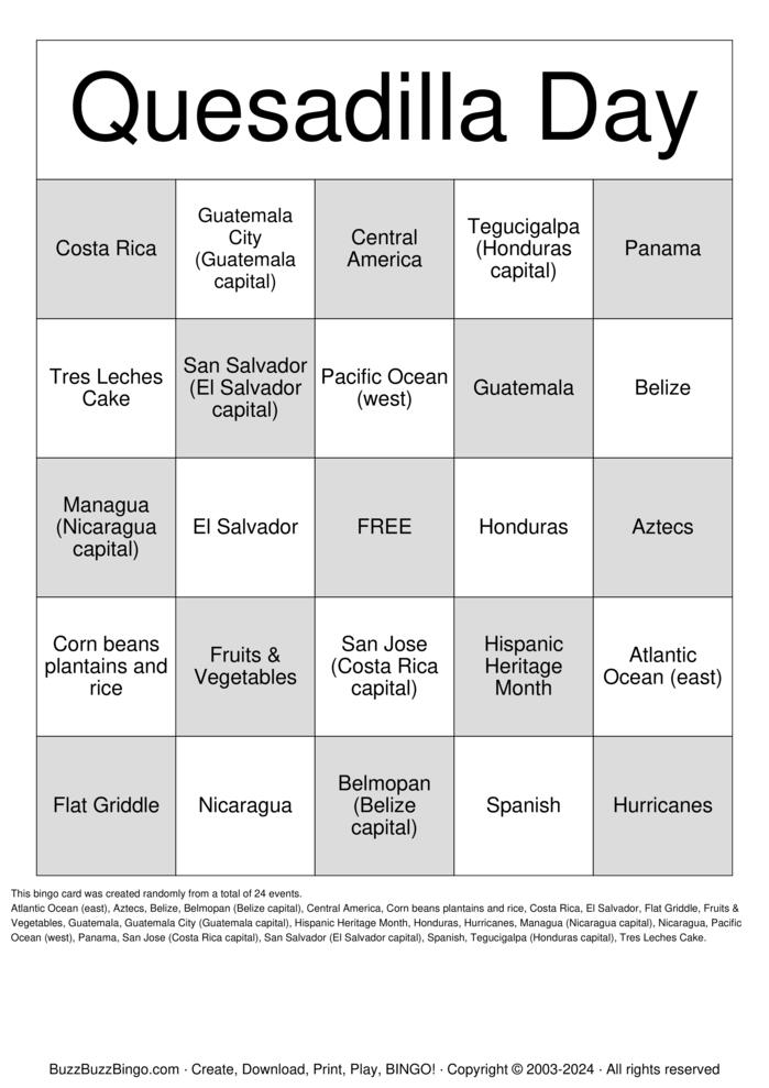 Hispanic Heritage Bingo Cards to Download, Print and Customize!