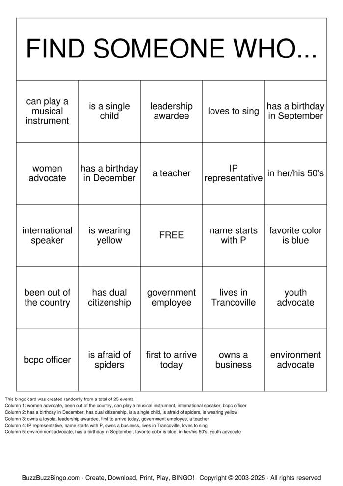 Human Bingo: International Edition Bingo Cards to Download, Print and ...