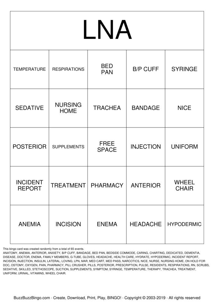 Nurse Bingo Cards to Download, Print and Customize!