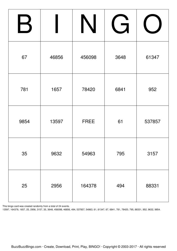 Place Value Bingo Cards to Download, Print and Customize!