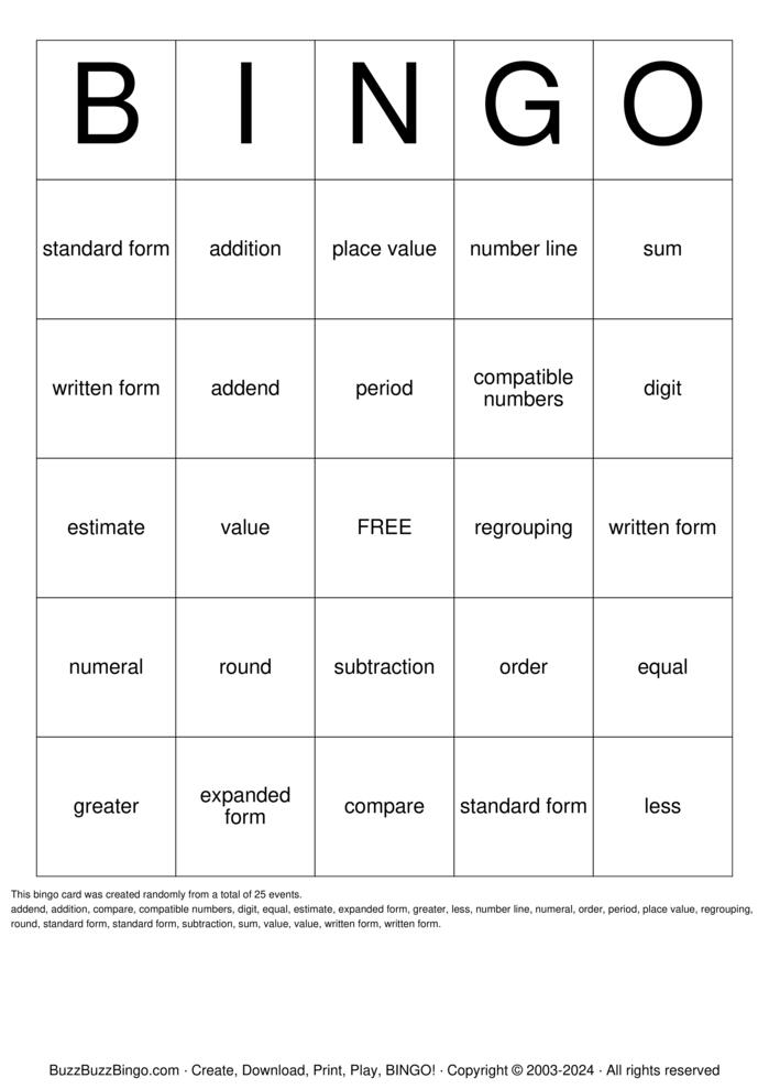 digit Bingo Cards to Download, Print and Customize!
