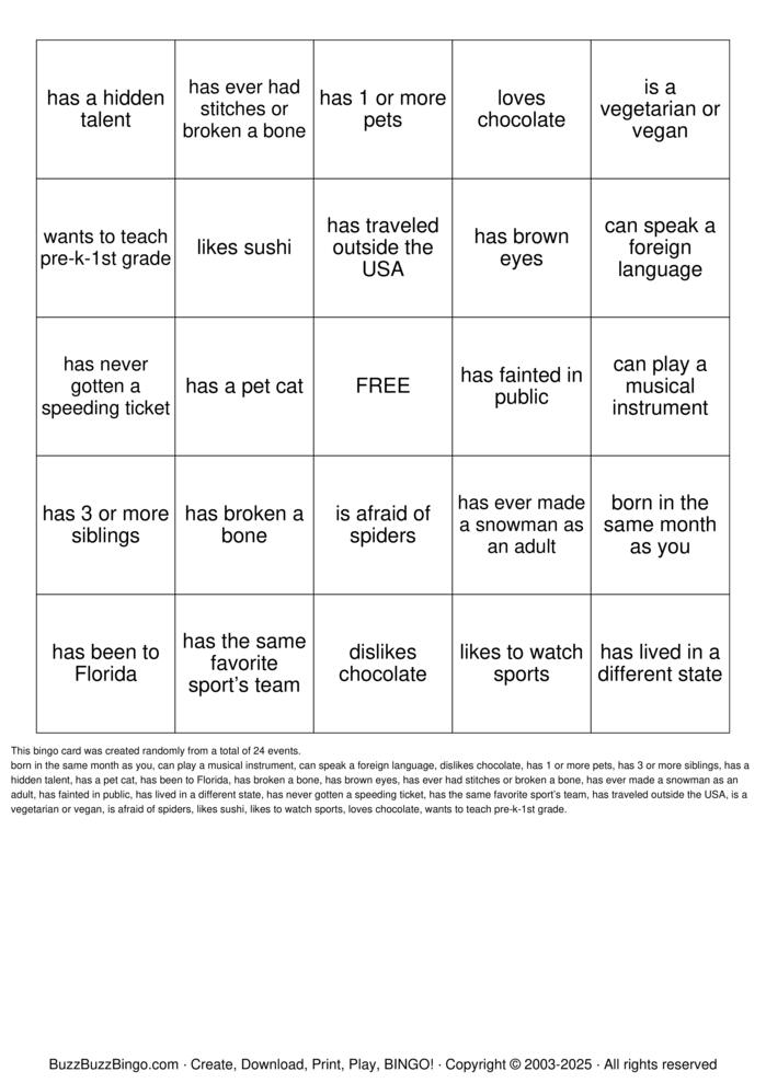 Find someone who... Bingo Cards to Download, Print and Customize!