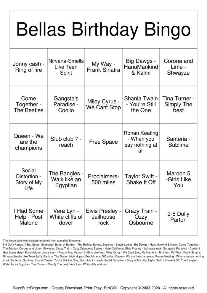 Music Bingo Cards to Download, Print and Customize!