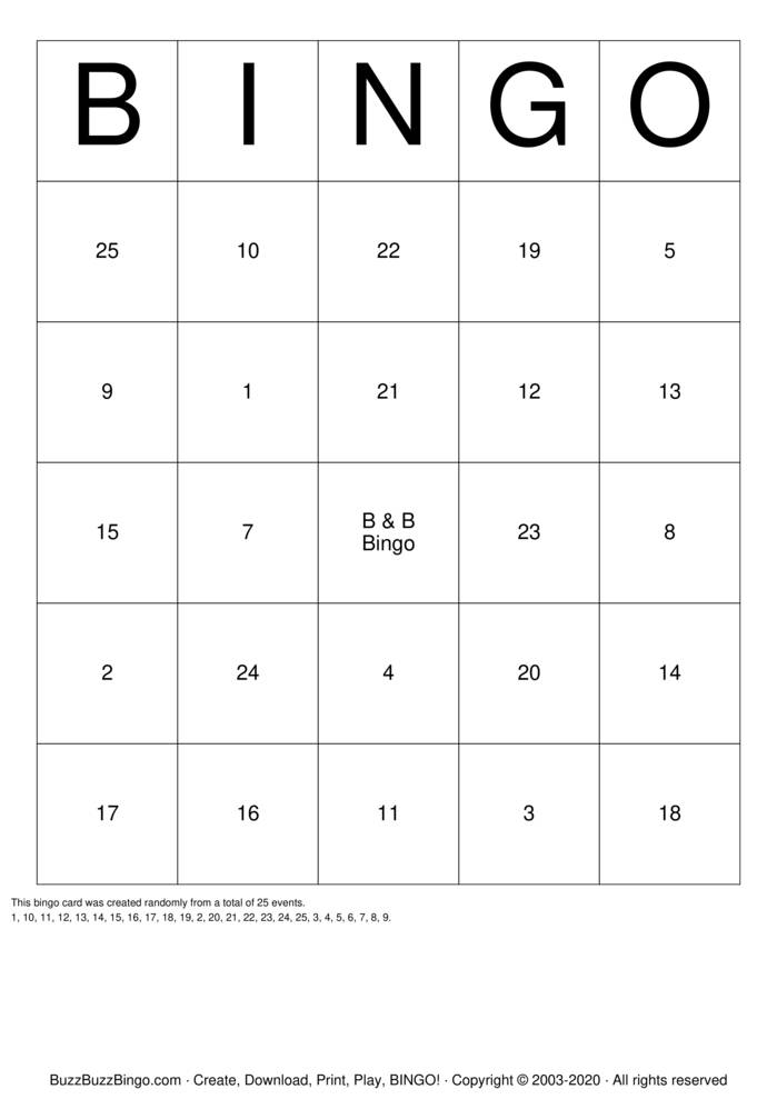 Numbers 1-45 Bingo Cards to Download, Print and Customize!