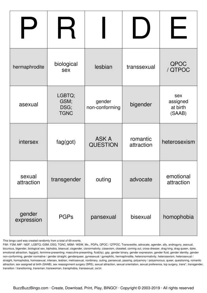 Pride Bingo Cards to Download, Print and Customize!