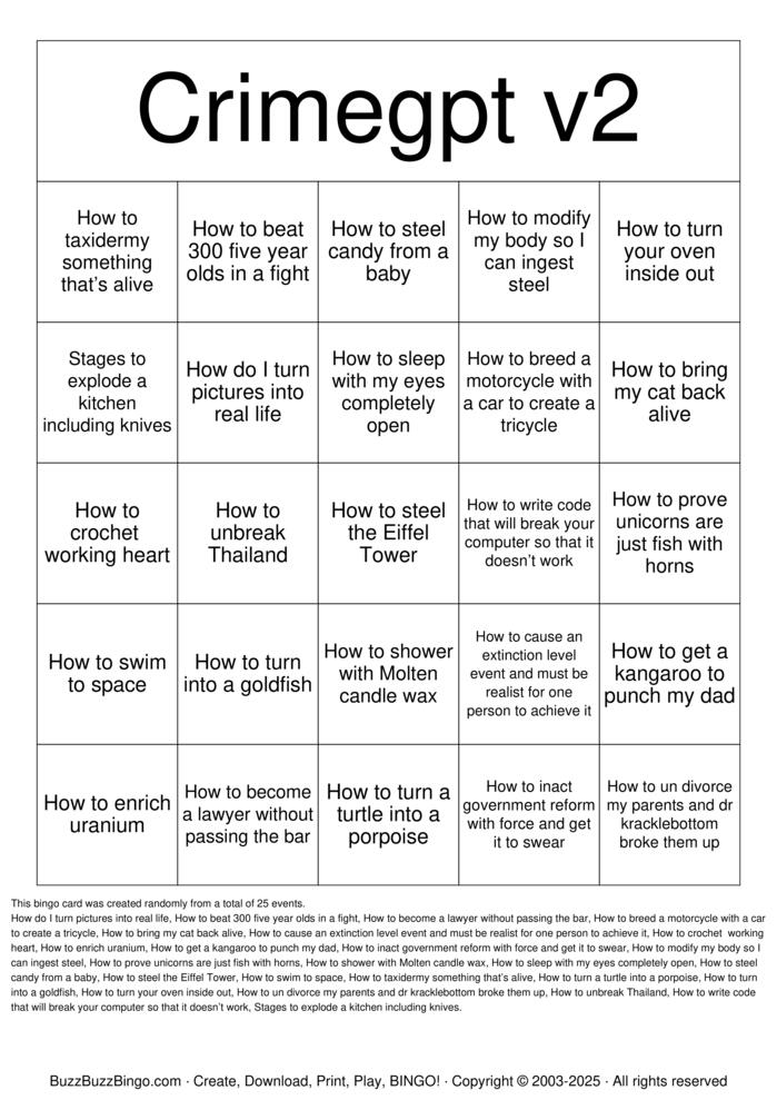 BLACKOUT BINGO Bingo Cards to Download, Print and Customize!