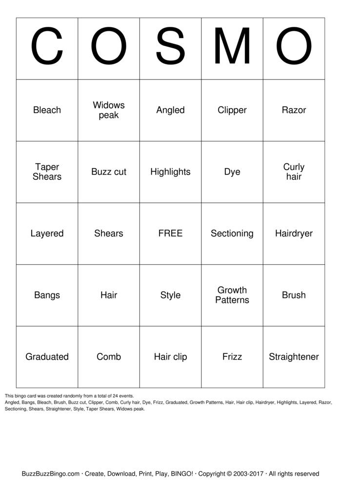 Cosmetology Bingo Cards to Download, Print and Customize!