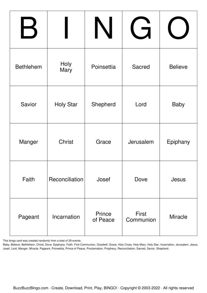First Holy Communion Bingo Cards to Download, Print and Customize!