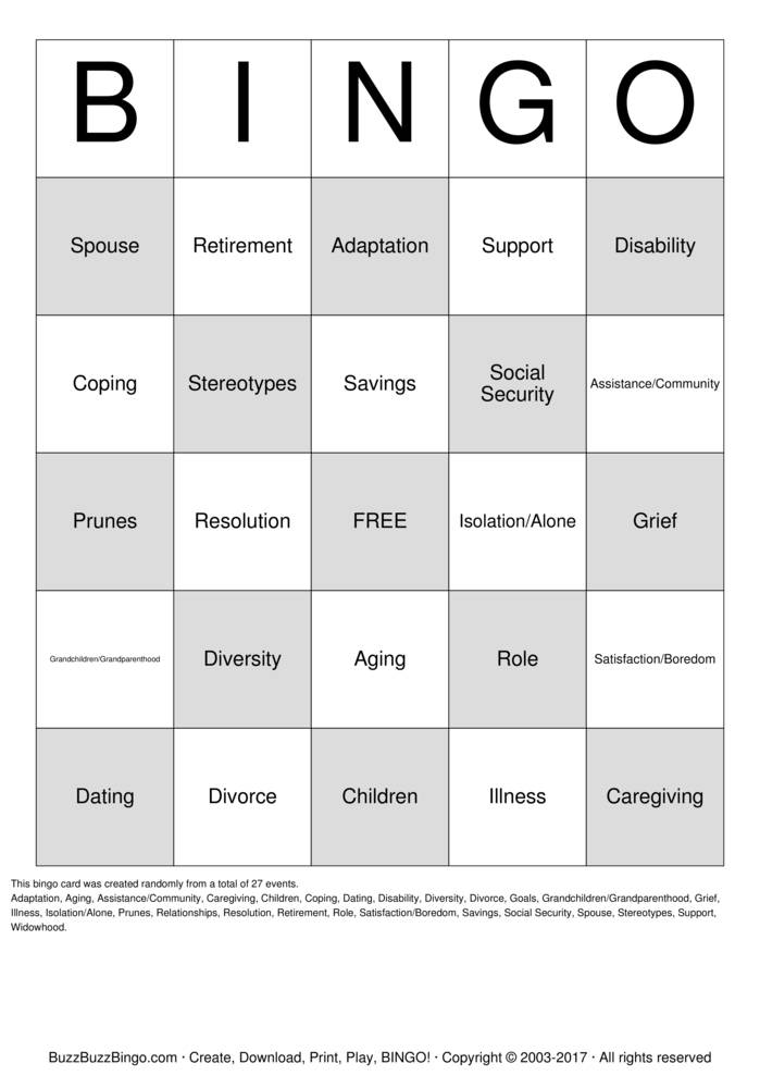 Senior Citizens Bingo Cards To Download Print And Customize Senior Citizens Bingo Cards To Download Print And Customize