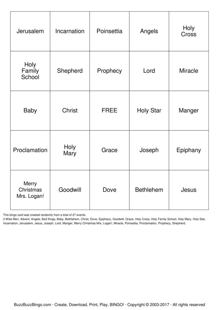 jesus Bingo Cards to Download, Print and Customize!