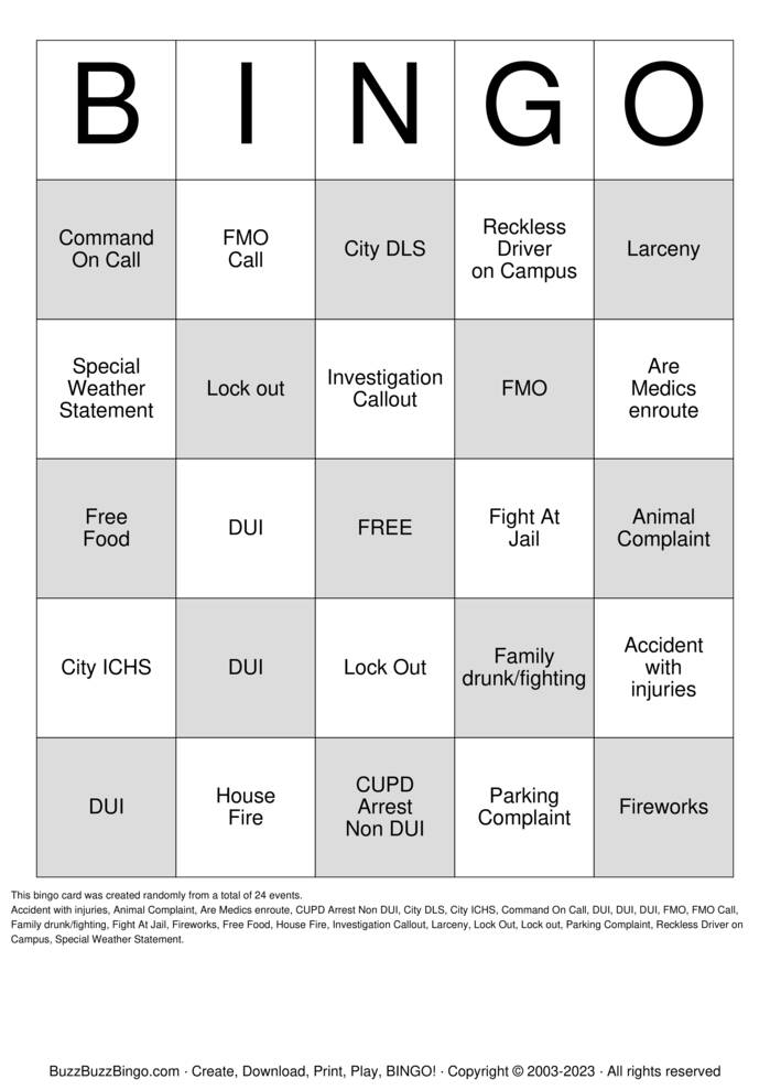 911 Christmas BINGO Bingo Cards to Download, Print and Customize!