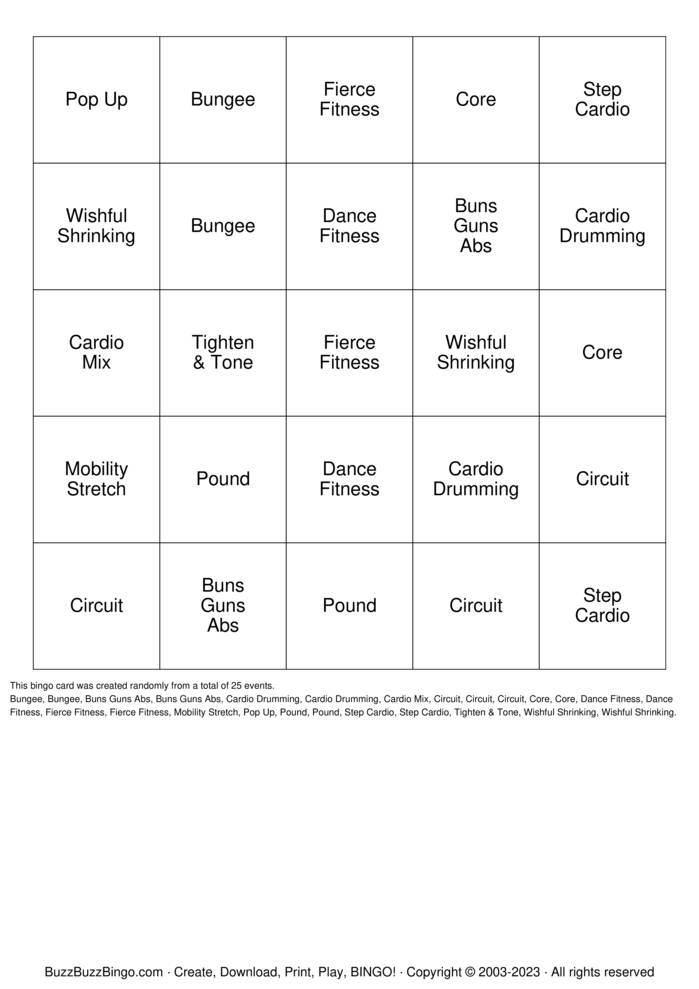 Lighten Up Bingo Bingo Cards to Download, Print and Customize!