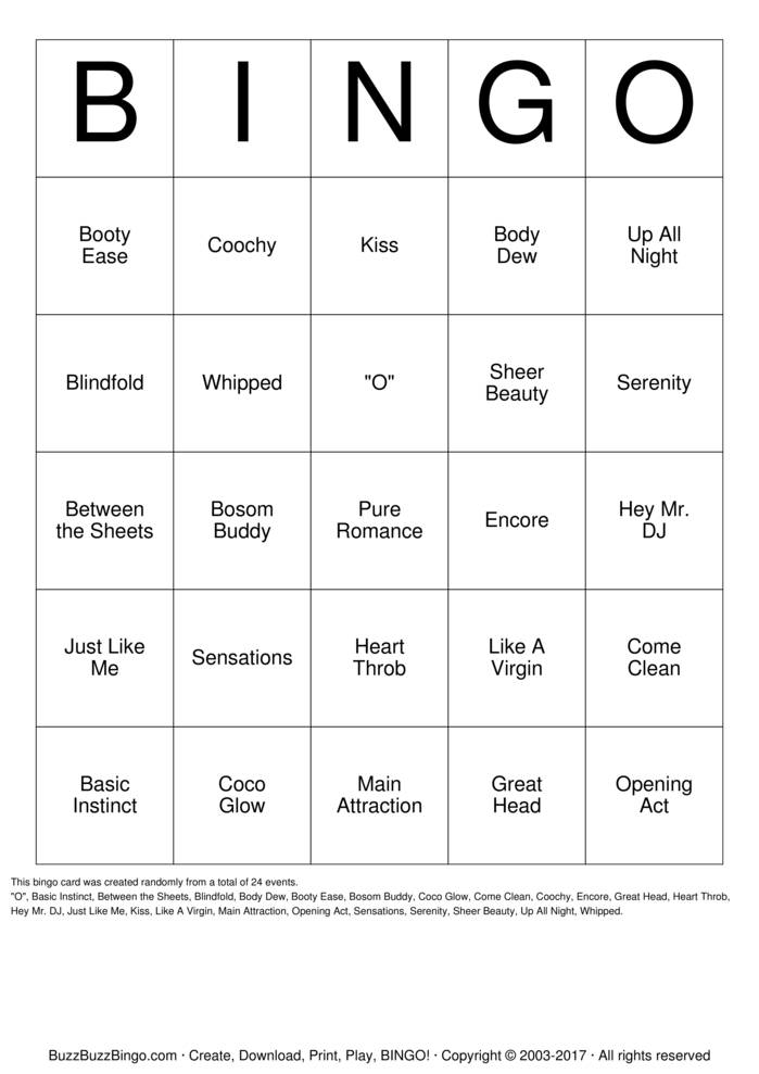 PURE ROMANCE Bingo Cards to Download, Print and Customize!