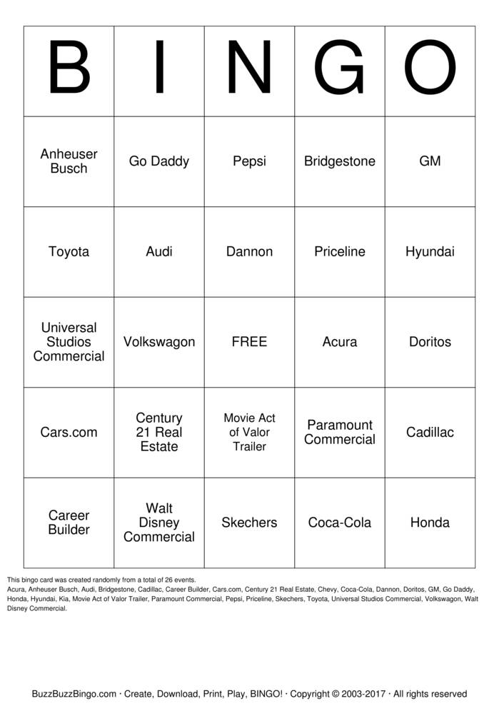 Custom Bingo Cards to Download, Print and Customize!