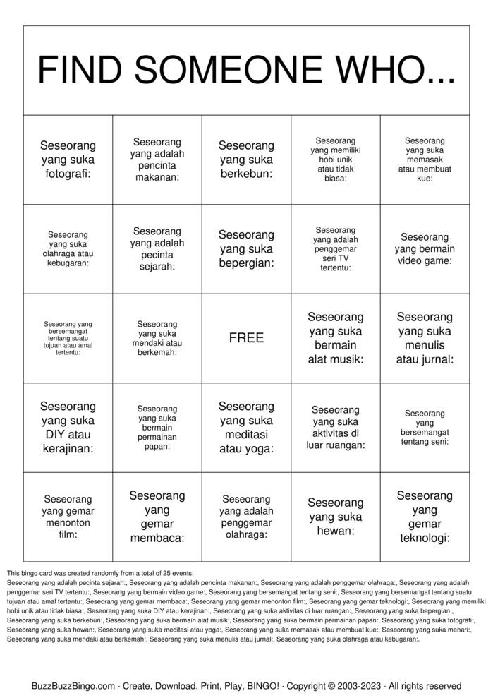 Introduction Bingo Cards to Download, Print and Customize!